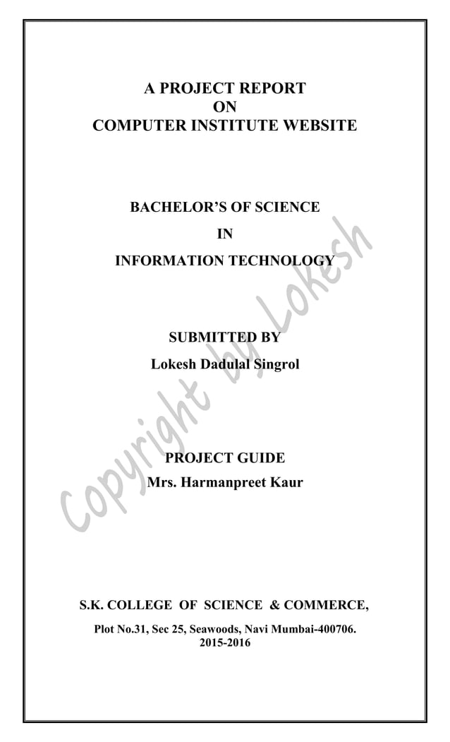 Project black book TYIT | PDF