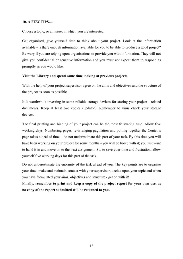 MBA Project Report as per Osmania University | DOC