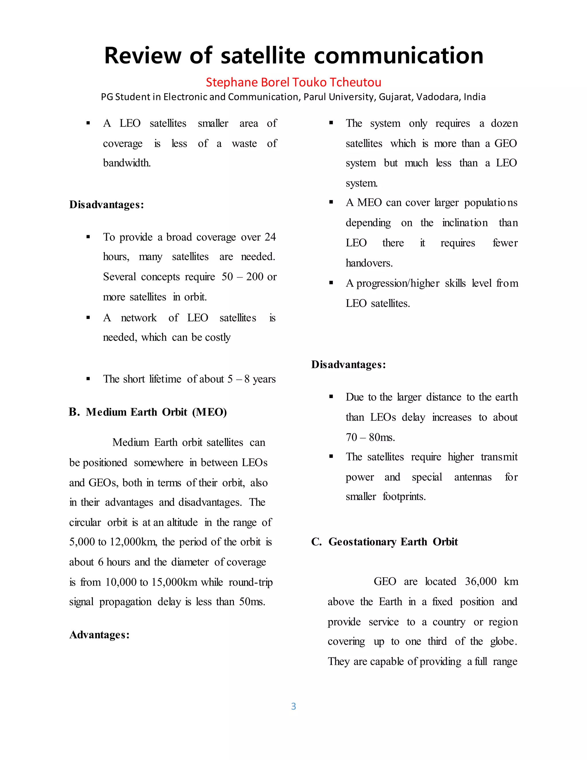 Review on Satellite Communication | PDF