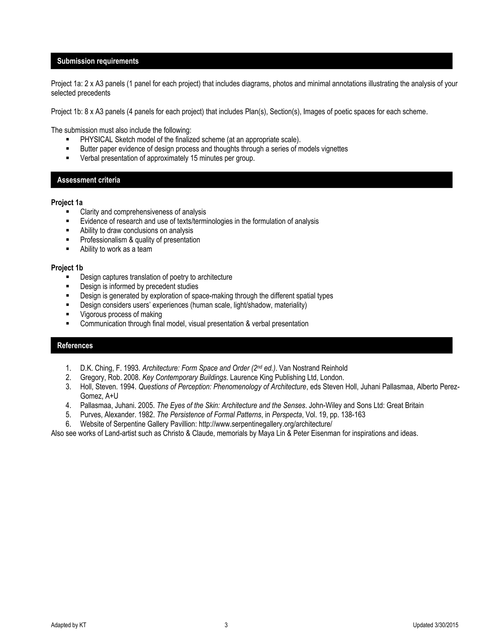 Project brief 1 architecture studio 3 s1 2015 | PDF