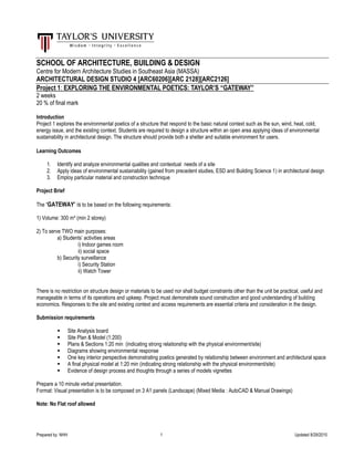 Project brief 1 architecture studio 4 august2015 | PDF