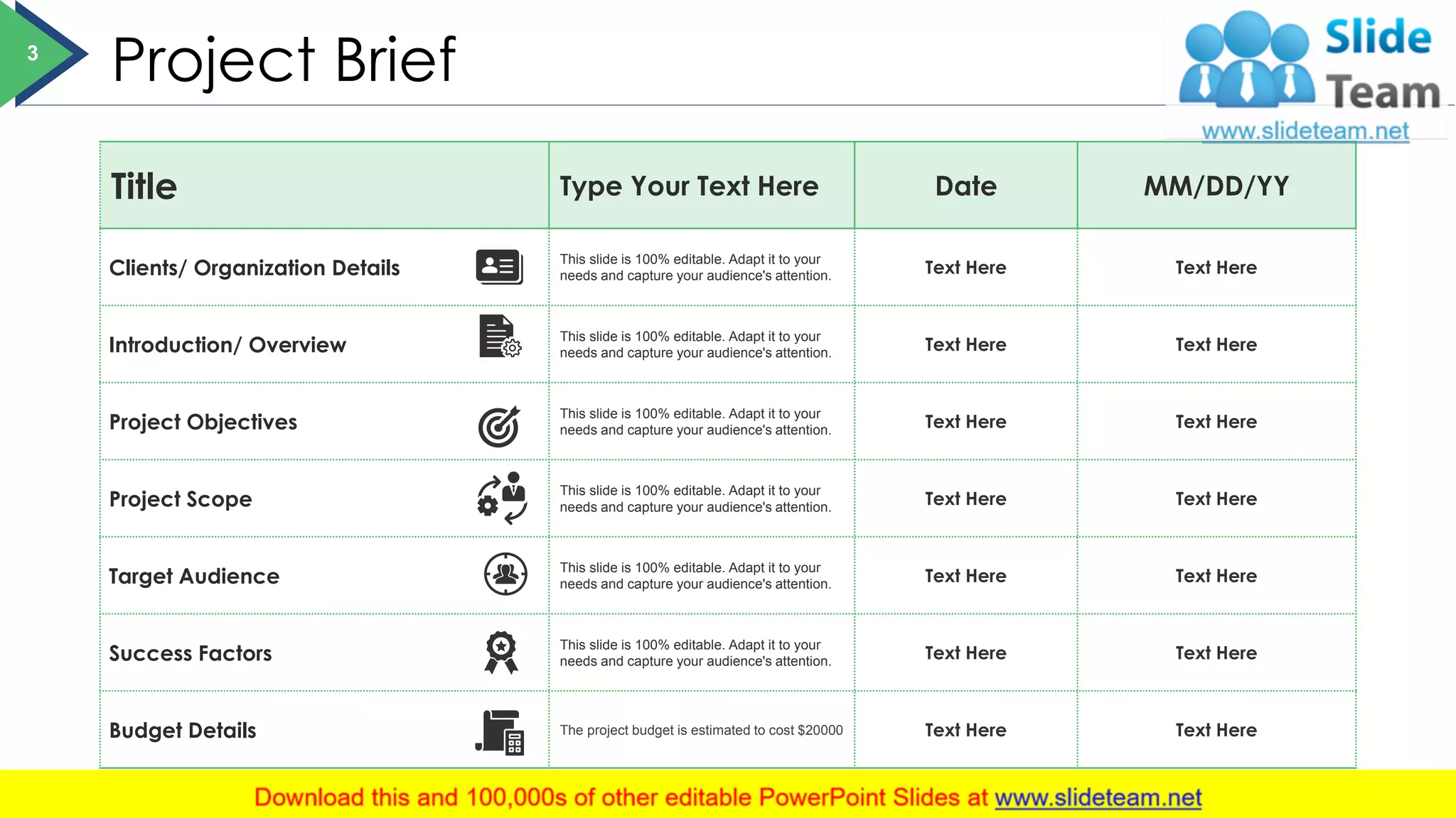 Project Brief PowerPoint Presentation Slides | PDF