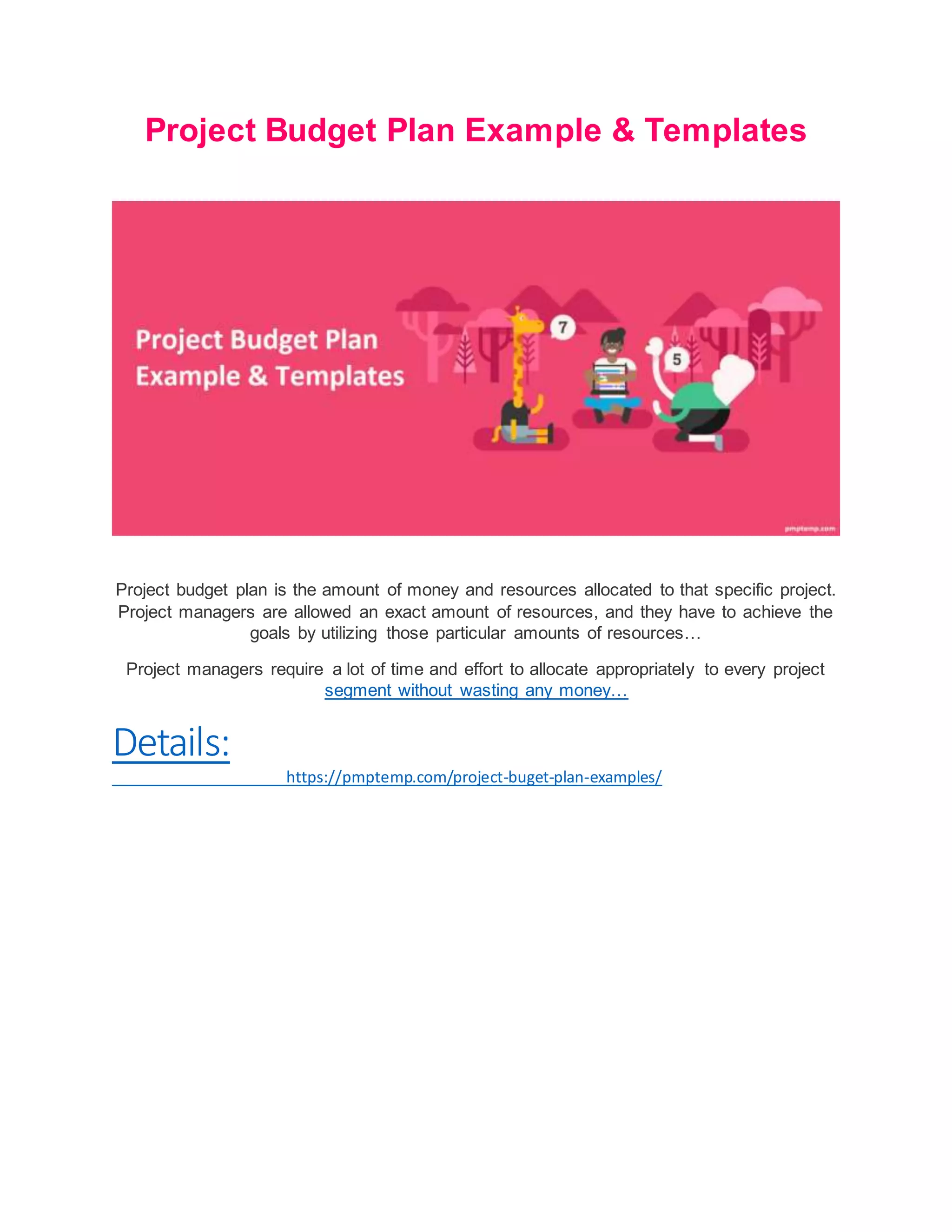 Project budget plan example & template | DOCX