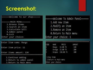 Grocery Mangement Project in C | PPT