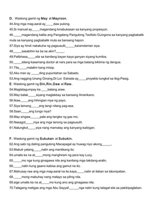 Mga Talaan ng Katanungan | DOC