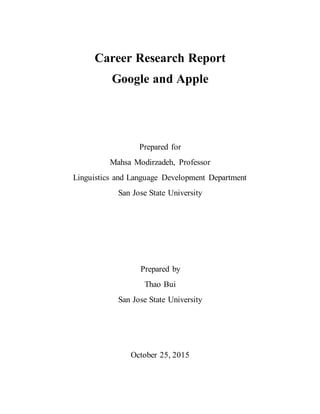 Project career reseach google vs apple | DOCX
