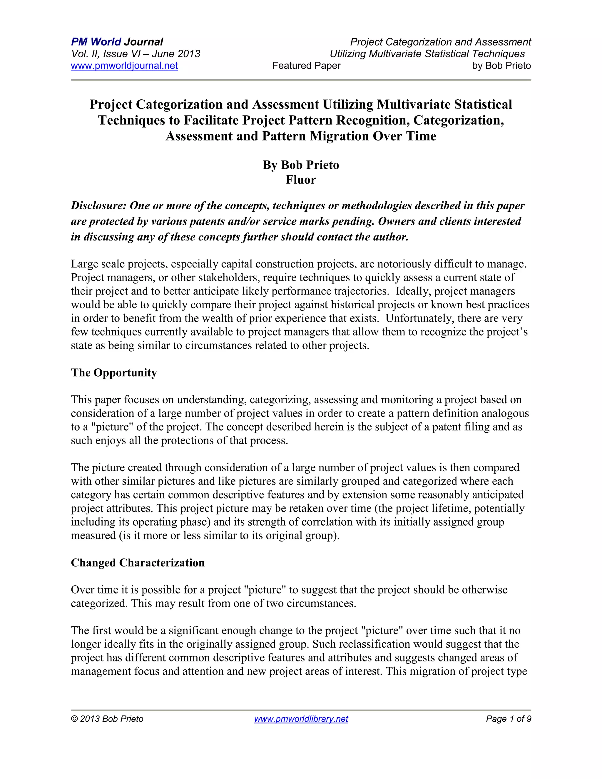 Project categorization and assessment | PDF