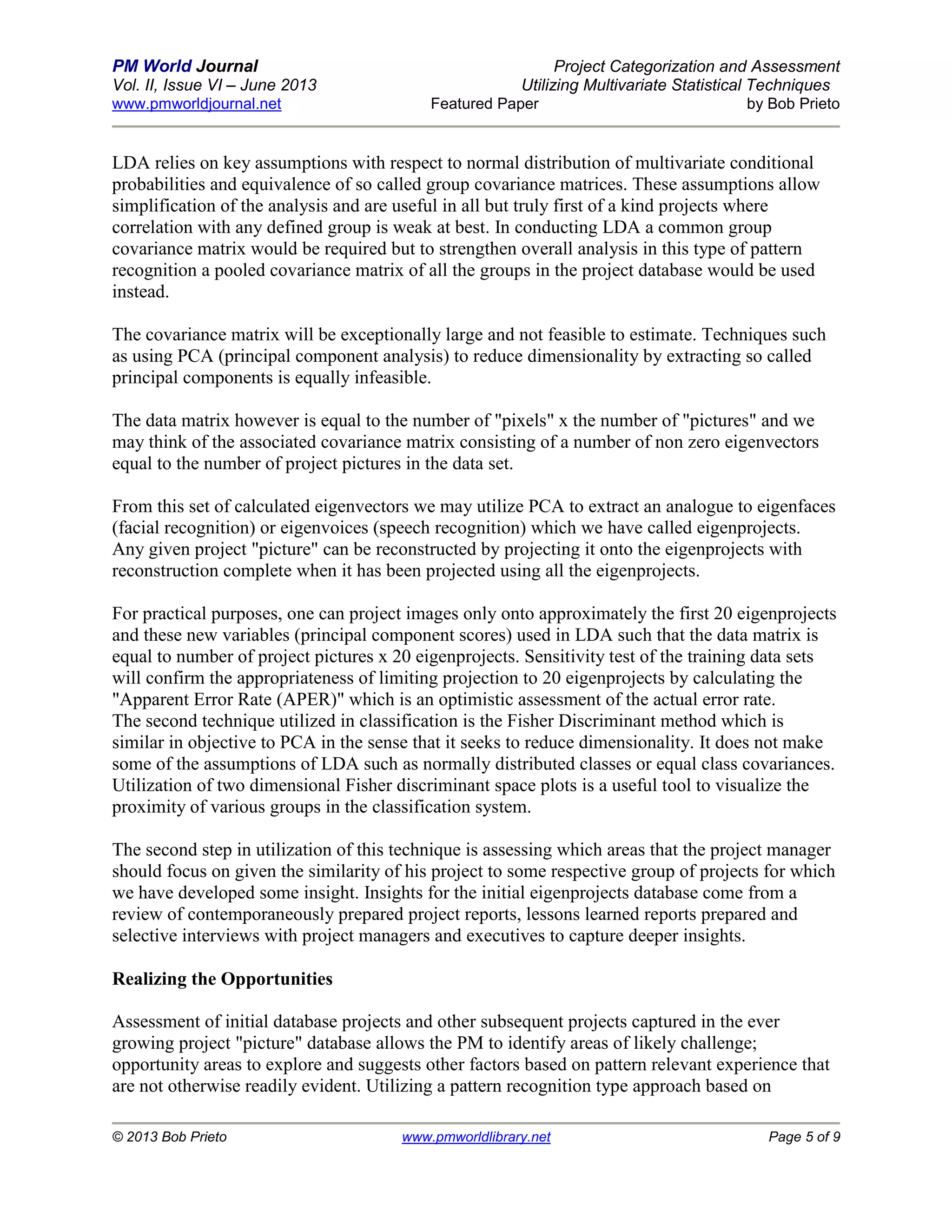 Project Categorization And Assessment Pdf