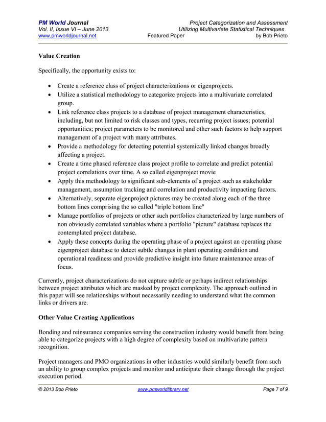 Project Categorization And Assessment Pdf
