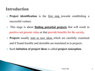 project Ch 3.ppt which talks about project preparation | PPT