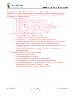 Project change request template v2.0 | DOC