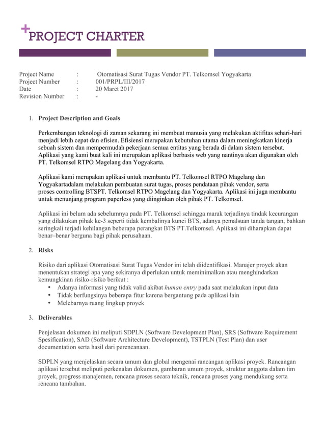 Project Charter | PDF