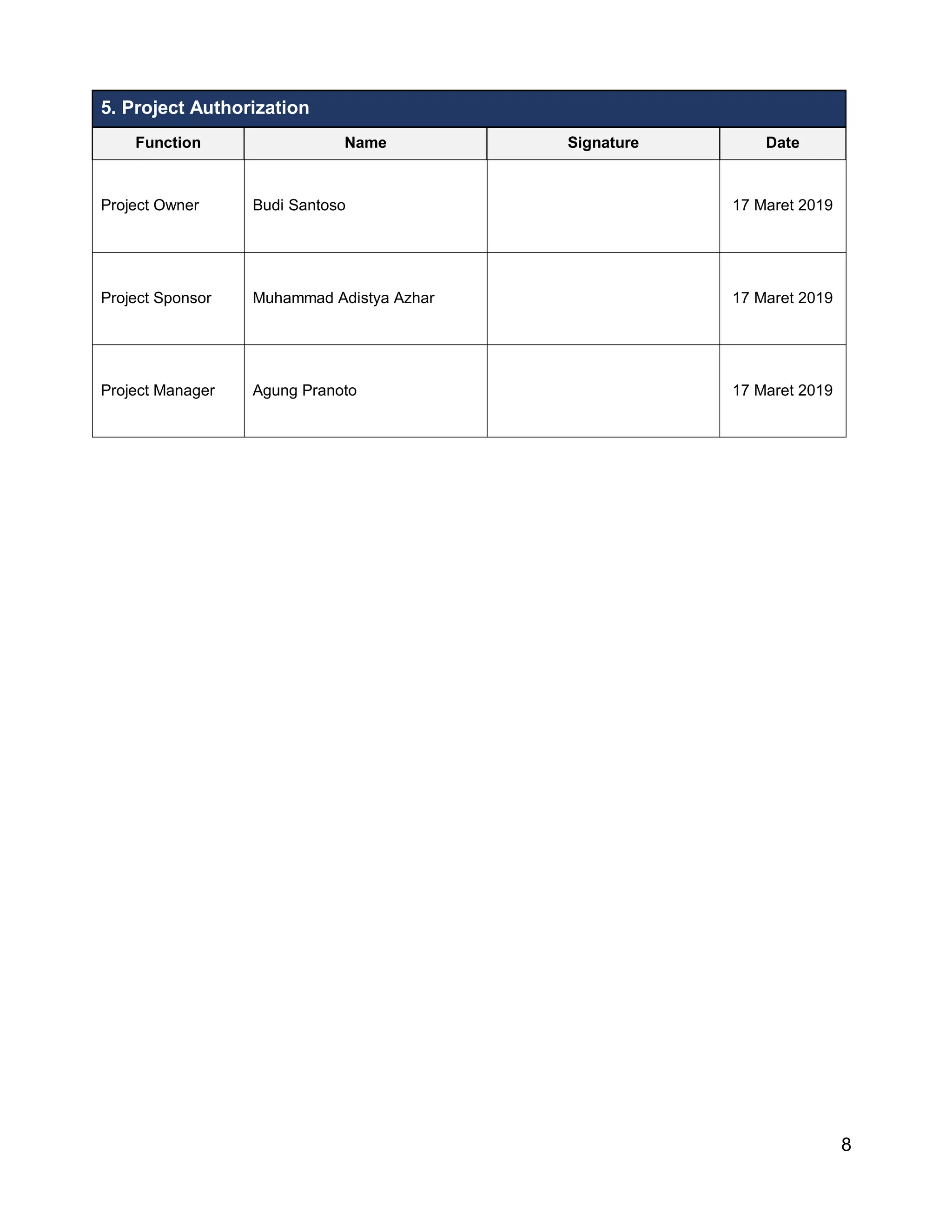 Project Charter Aplikasi Tracking Barang | PDF