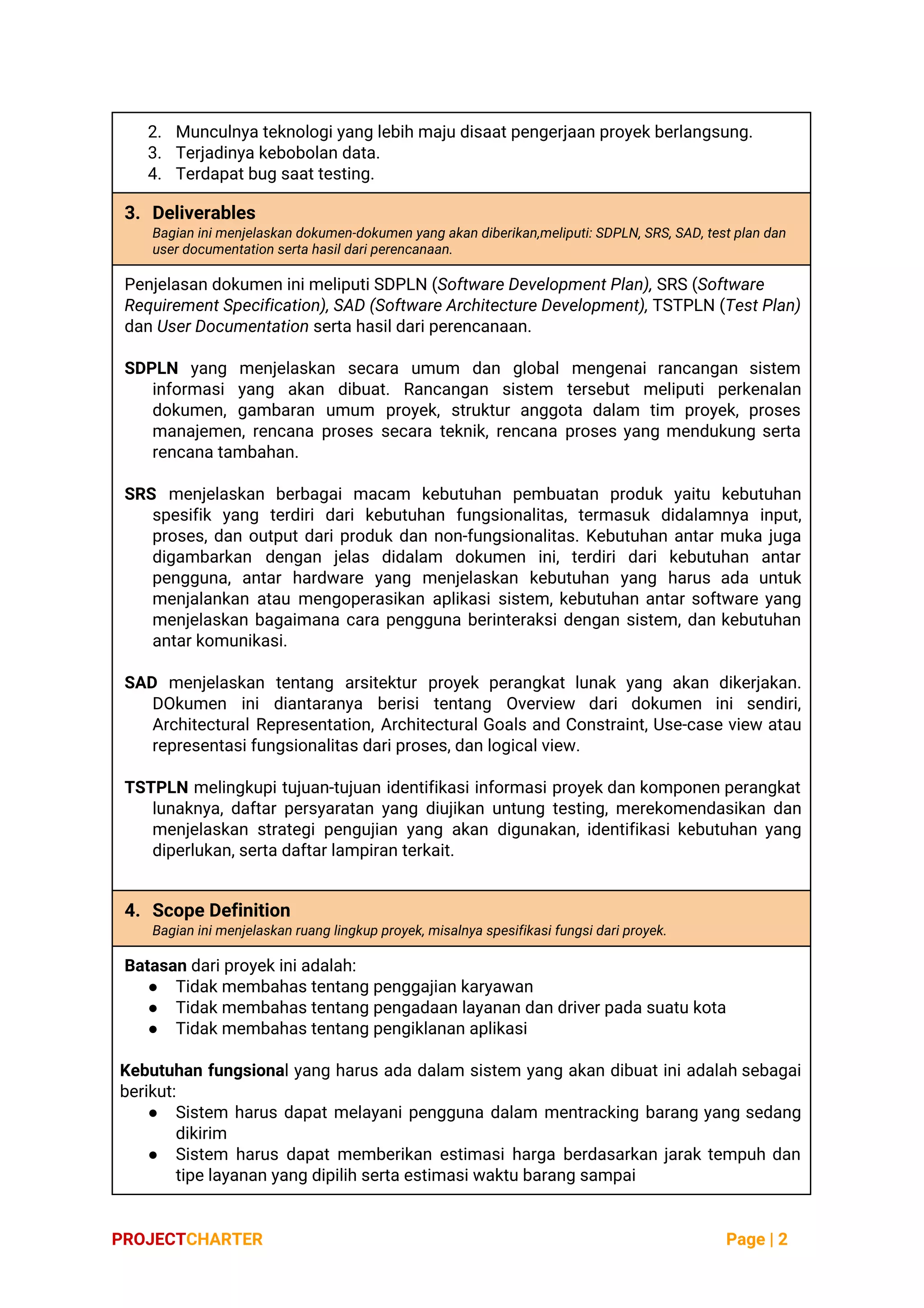 Project charter | PDF