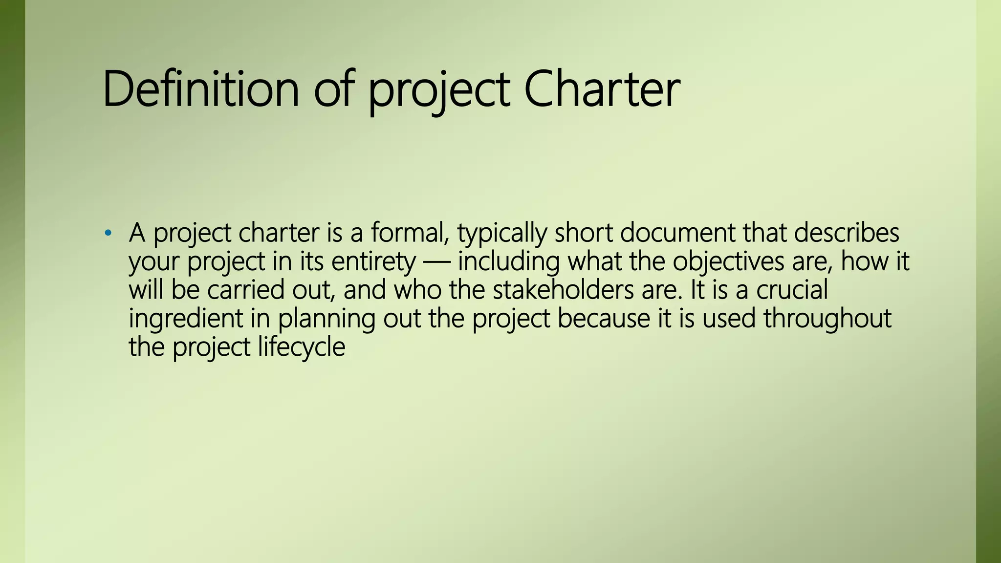 guide to Project charter | PPTX