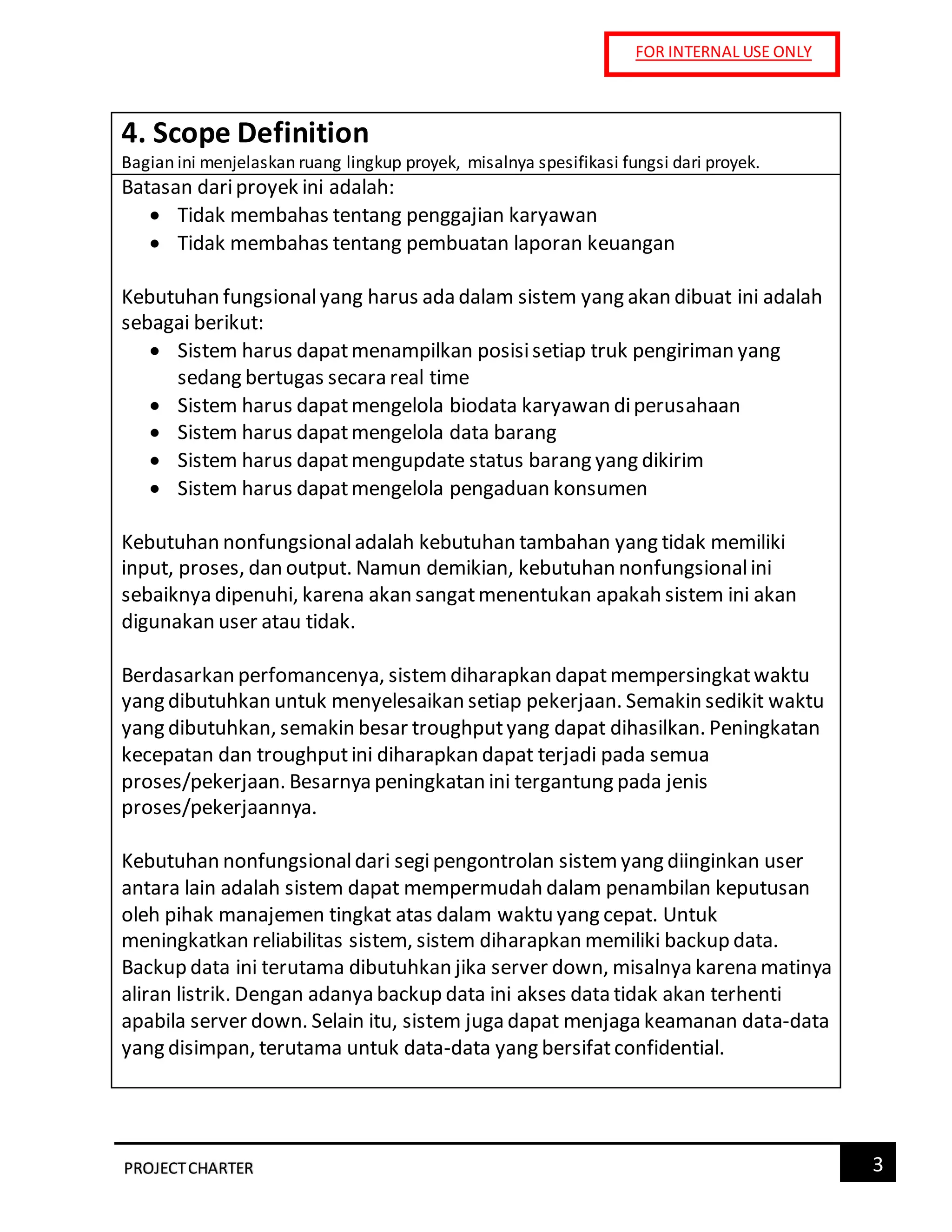 Project charter 5114100043 | DOCX