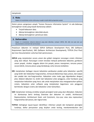 Project Charter Human Resource Information System | PDF