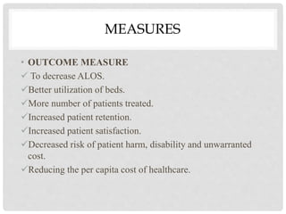 Project charter on decreasing Average Length of Stay in hospital | PPT