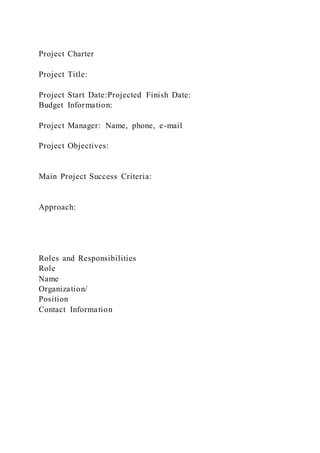 Project CharterProject Title Project Start DatePr | DOCX