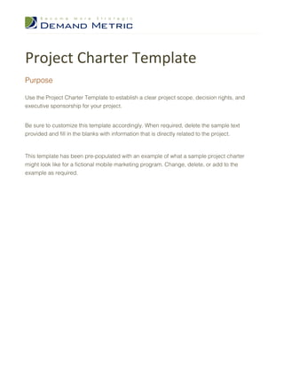 Project Charter Template | PDF