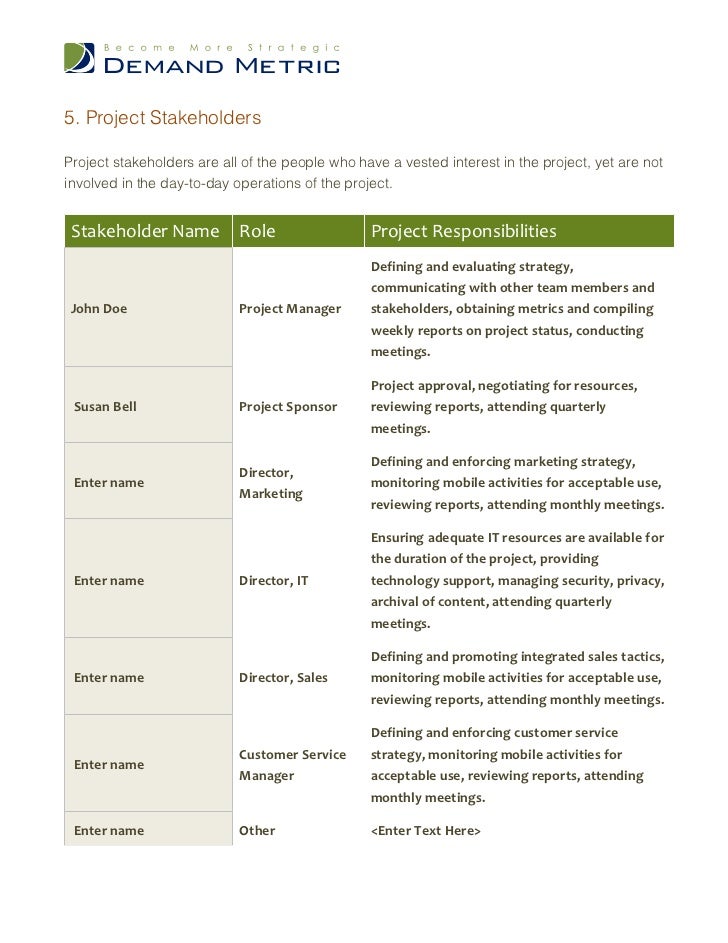 Project Charter Template