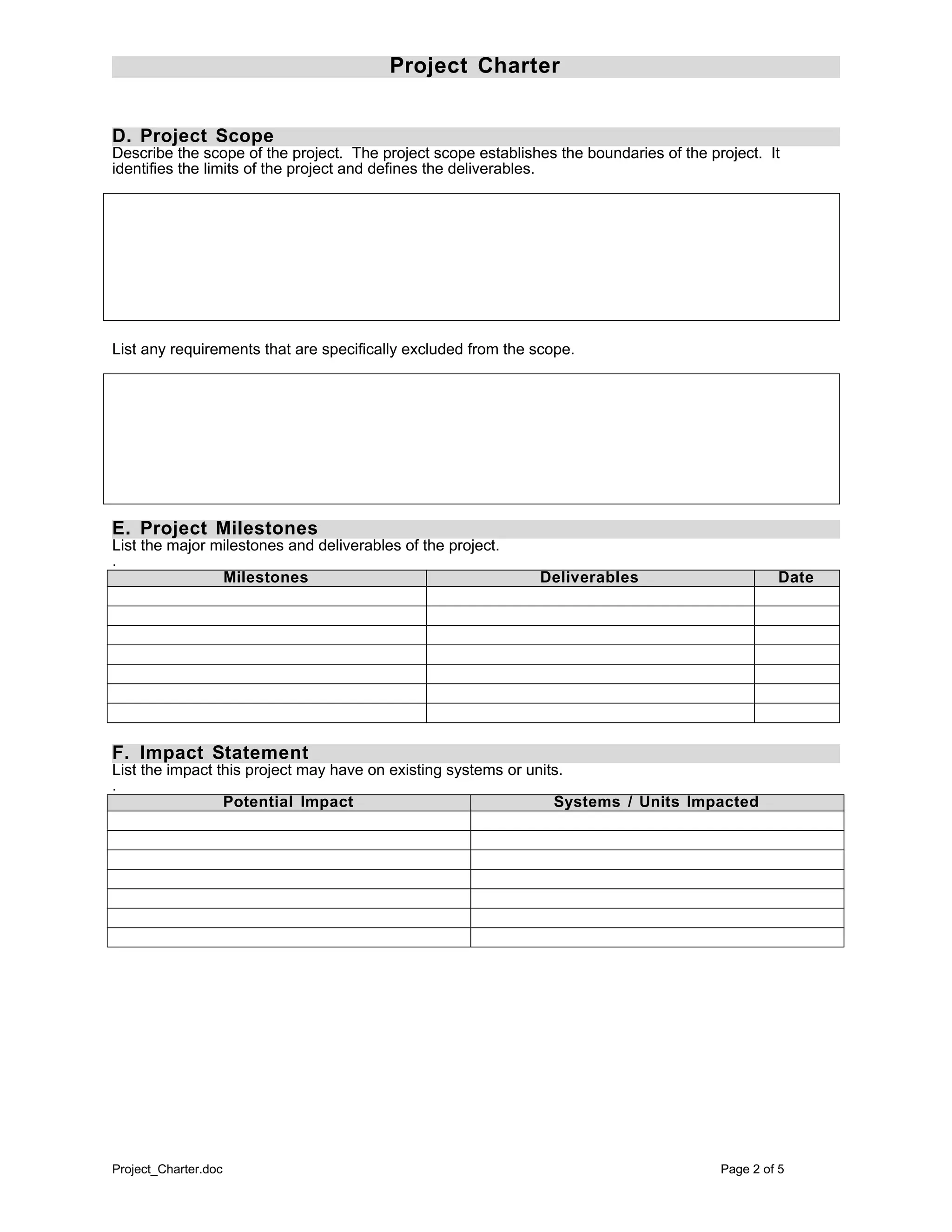 Project Charter Template | DOC