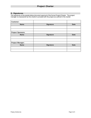 Project Charter Template | PDF
