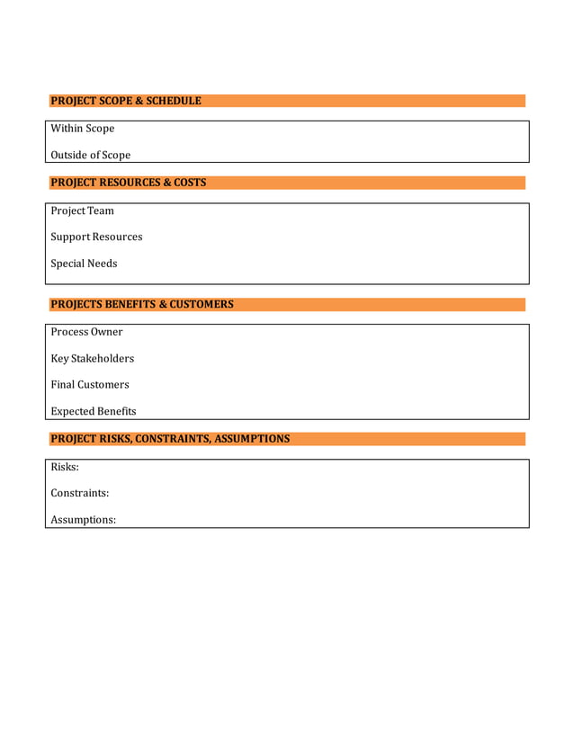 Project charter template | DOCX