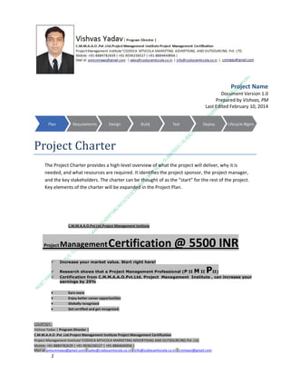 Project charter v1b cmmaao pmi pmp | PDF