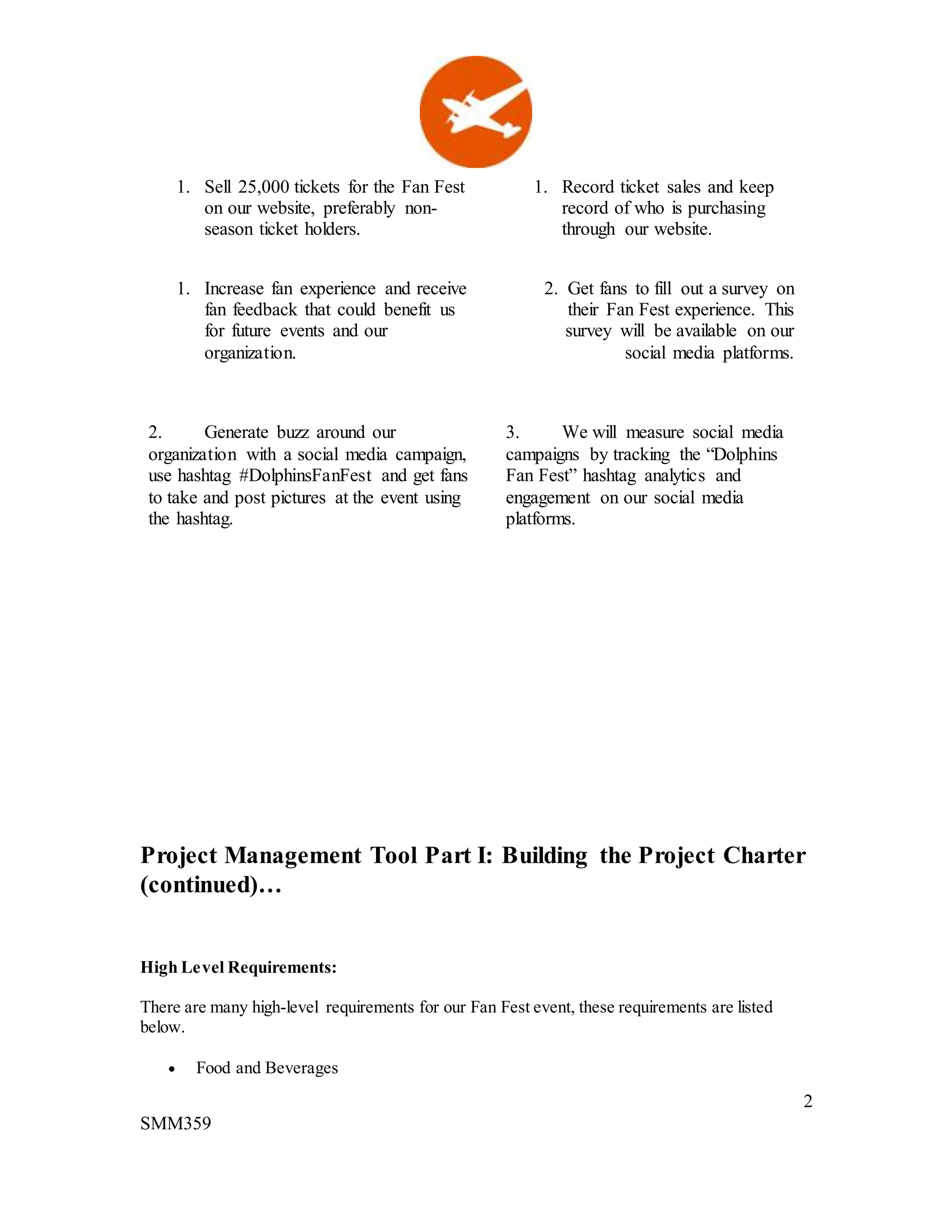 Miami Dolphins (DEMO Project Charter) | DOCX