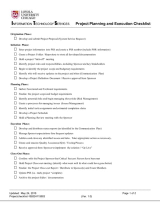 Project checklist | DOCX