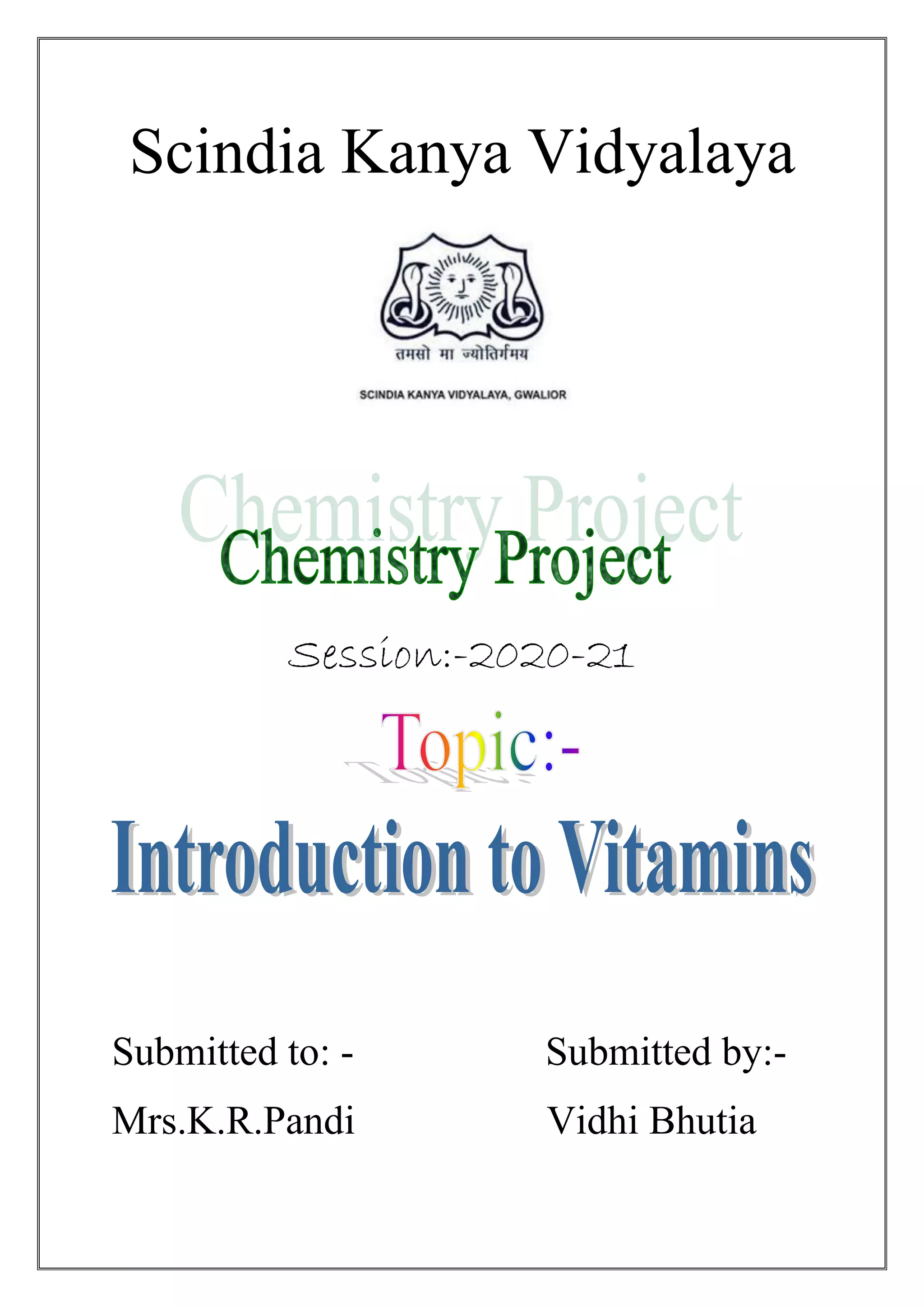 Project chemistry on vitamins | PDF