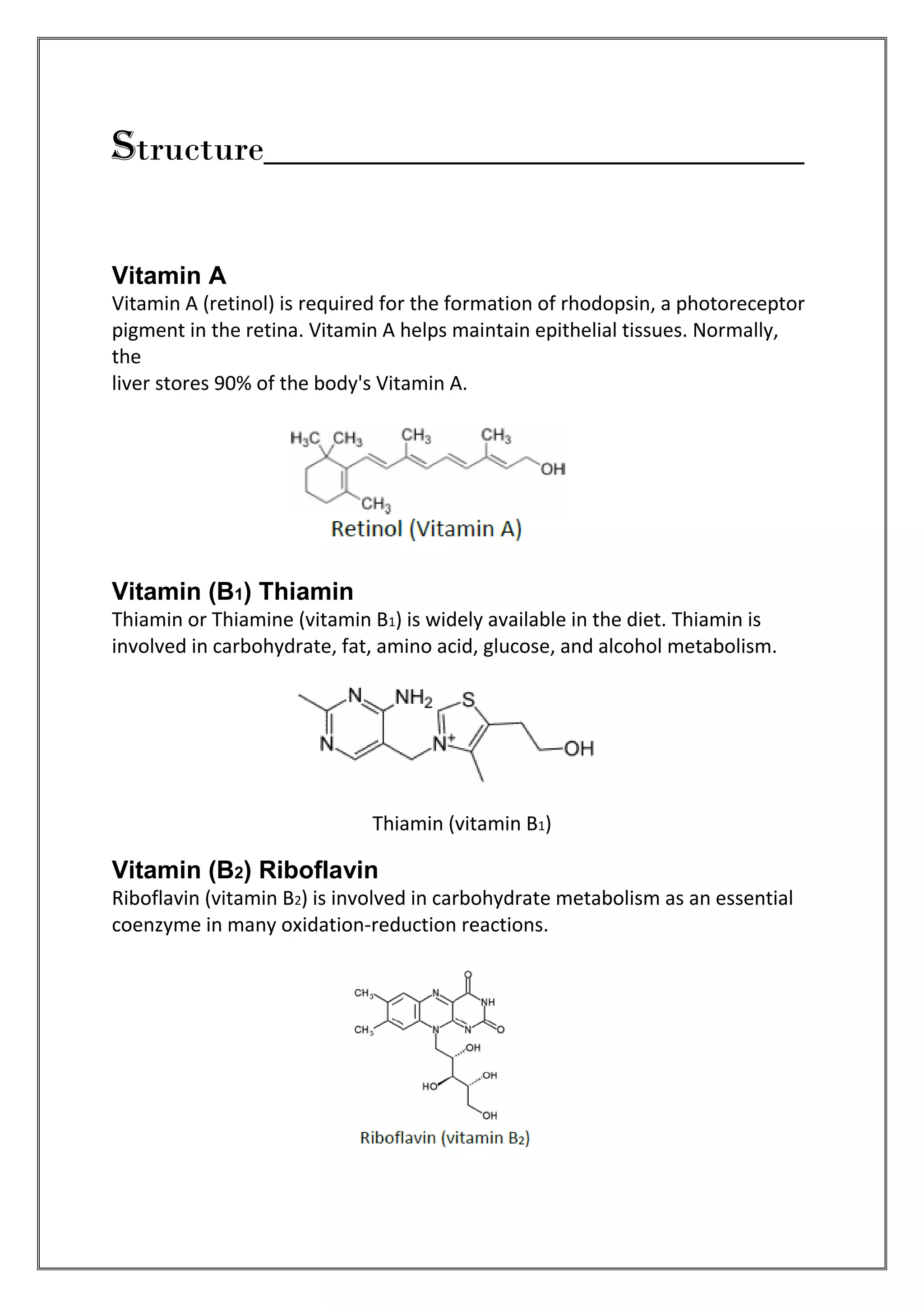 Project chemistry on vitamins | PDF