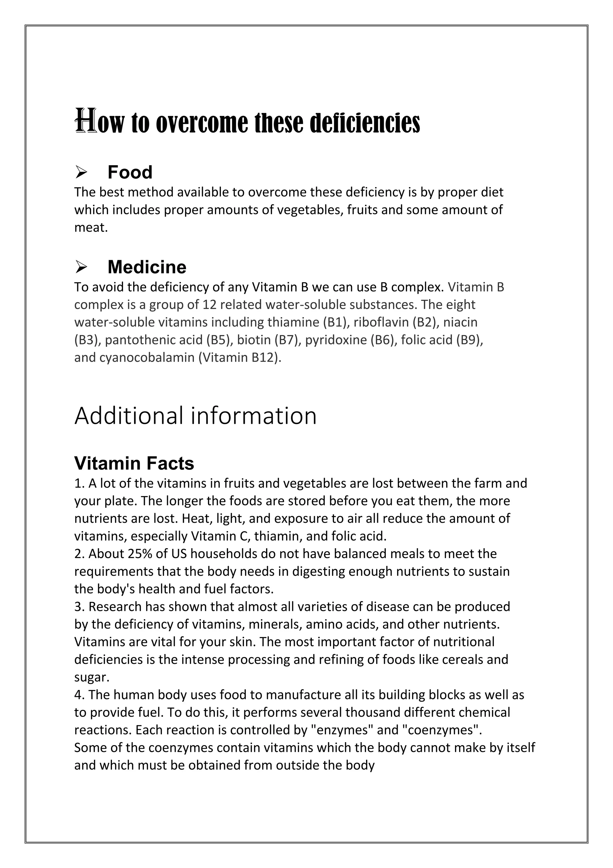 Project chemistry on vitamins | PDF