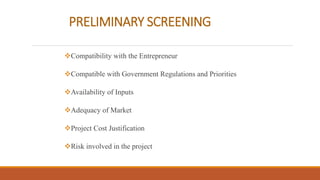 PROJECT CLASSIFICATION, IDENTIFICATION, FORMULATION | PPTX