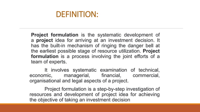 PROJECT CLASSIFICATION, IDENTIFICATION, FORMULATION | PPTX | Civil Engineering Industry | Industries