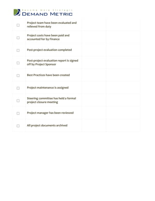 Project Closure Checklist | DOC
