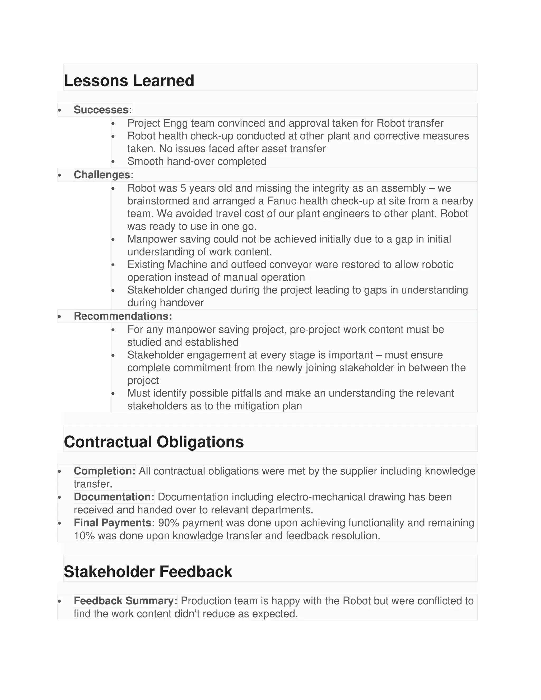 Pick and Place Robotic Automation Project Closure Report.docx