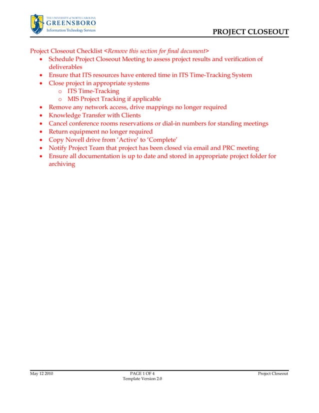 Project closure template v3.0 | PDF
