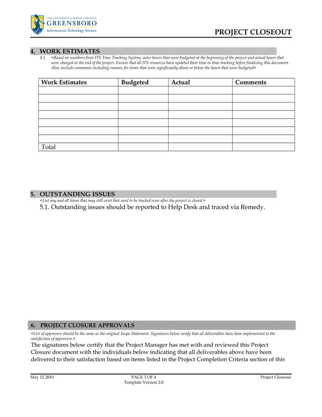 Project closure template v3.0 | PDF