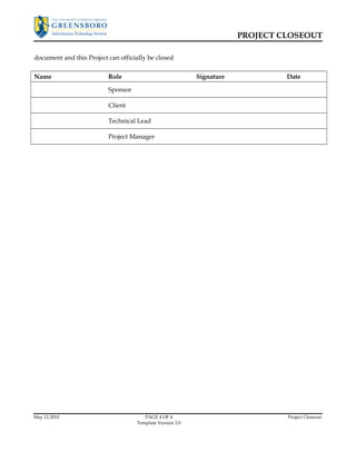 Project closure template v3.0 | PDF