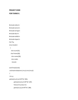 Project code for Project on Student information management system | DOCX