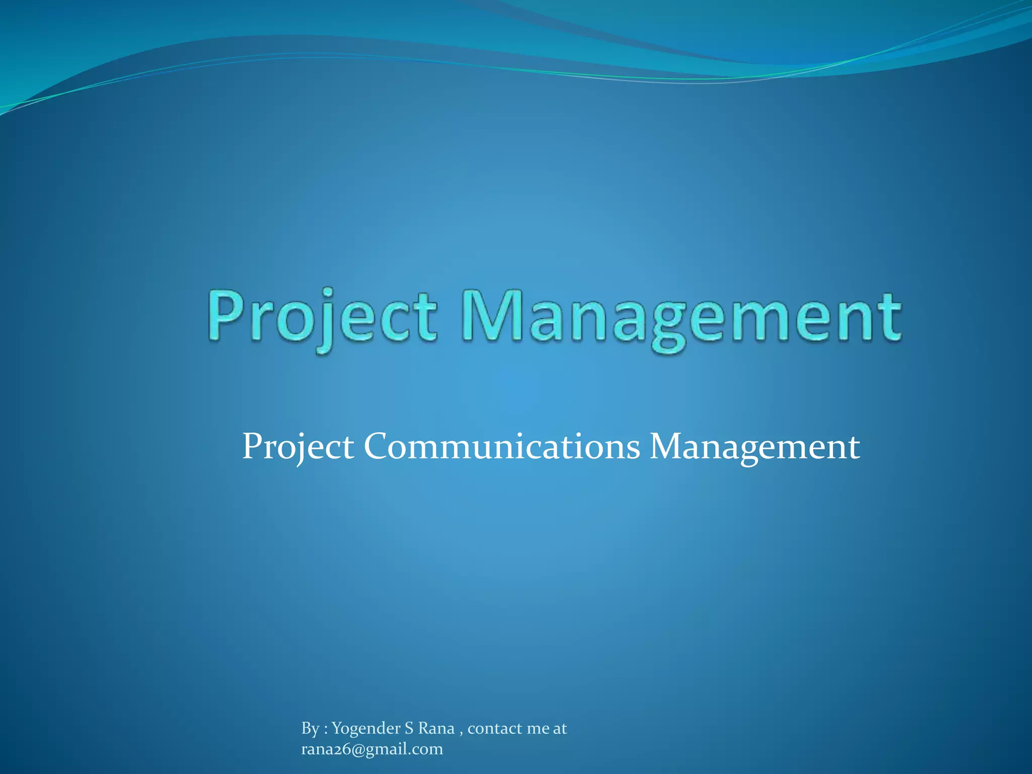 Project communications management | PPTX