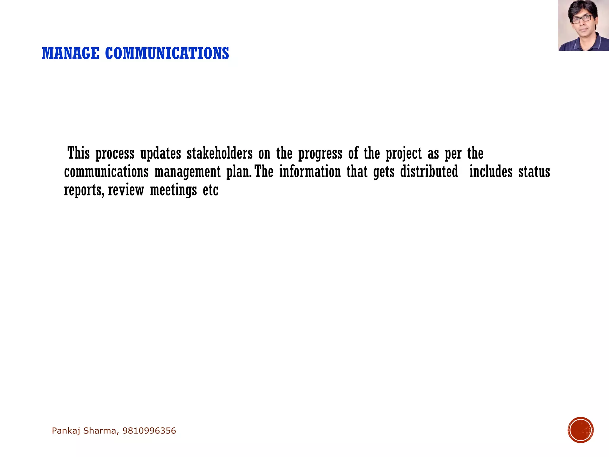 Project communications management PMBOK Sixth Edition | PDF