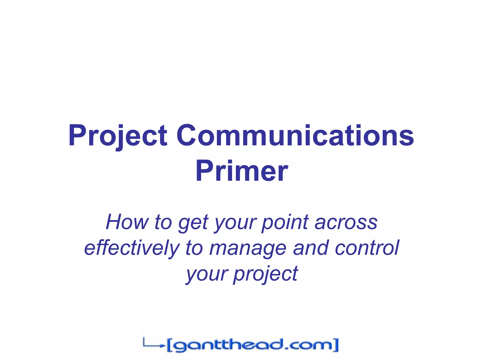 Project communications primer | PPT