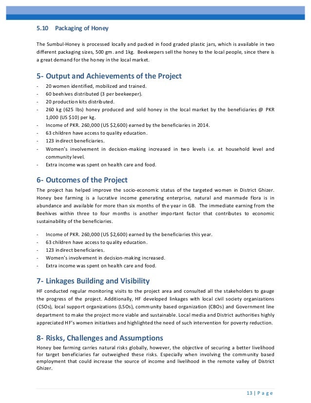 Project Completion Report Houston Students USA Sumbul Honey Business