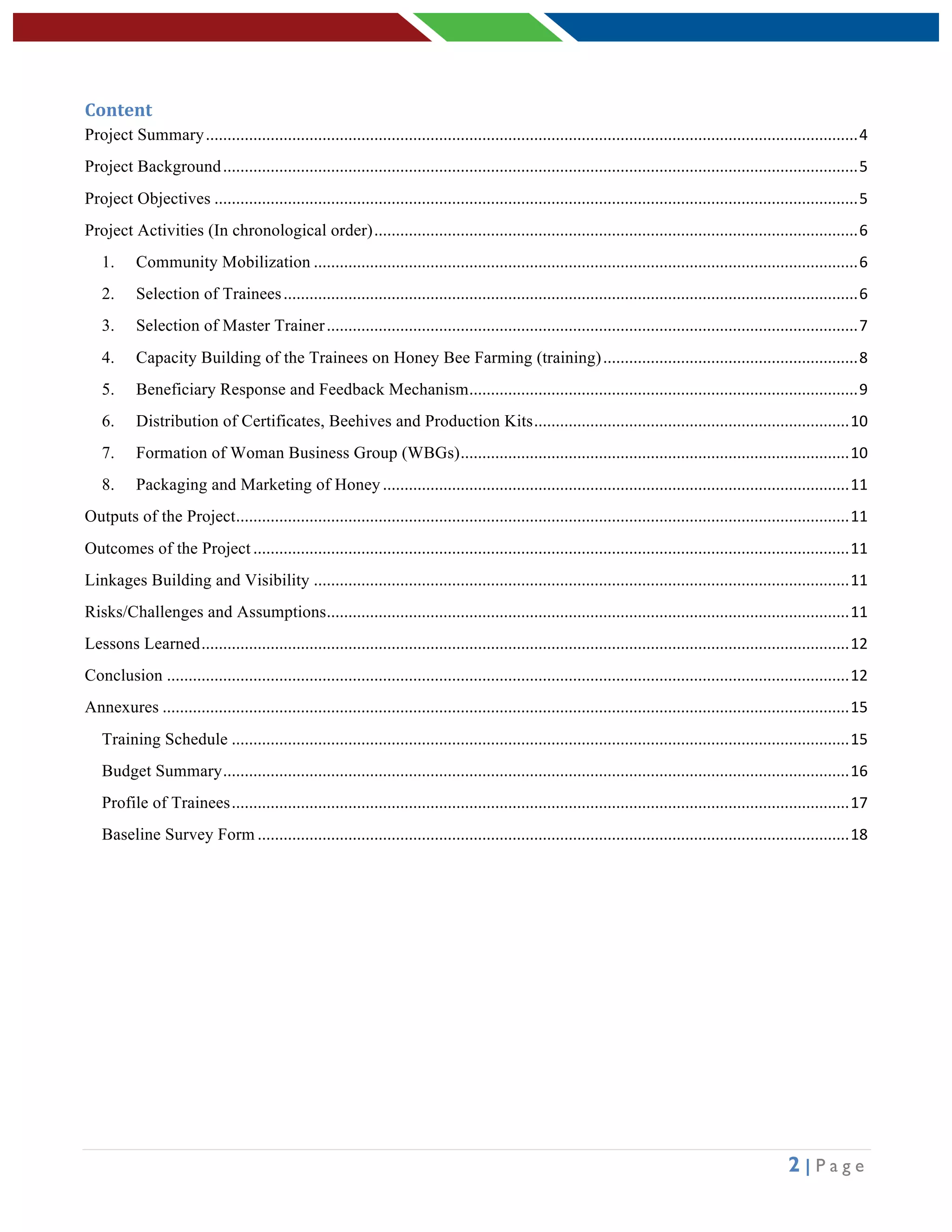 Project Replication of Micro-Enterprise Model of Honey Bee Farming in ...