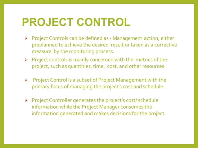 Projectcontrol | PPTX | Civil Engineering Industry | Industries