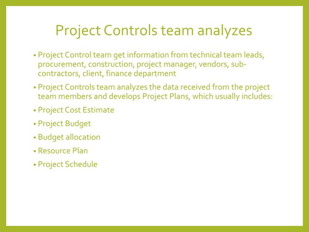 Projectcontrol | PPTX | Civil Engineering Industry | Industries