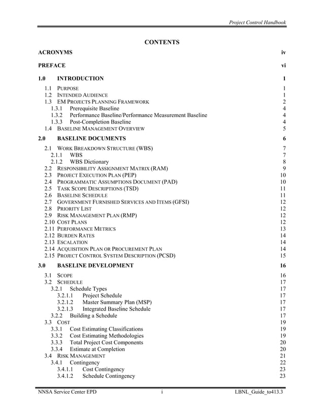 Project Control Handbook | PDF